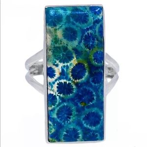 Jewelry | Rare Blue Indonesian Fossil Silver Rings | Poshmark